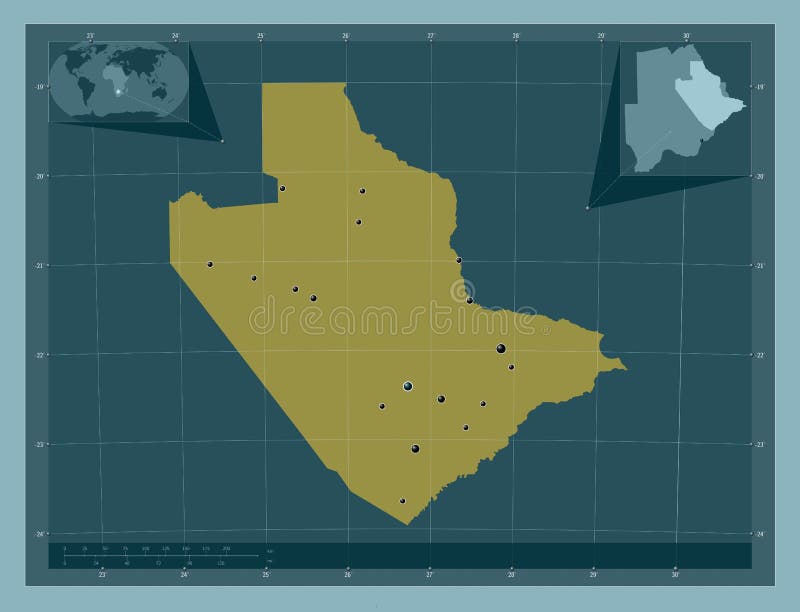 Central, Botswana. Solid. Major Cities Stock Illustration - Illustration of nature ...