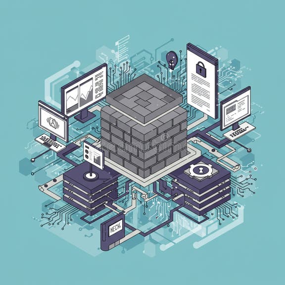 Central Brick-like Structure Surrounded by Electronic Components and ...