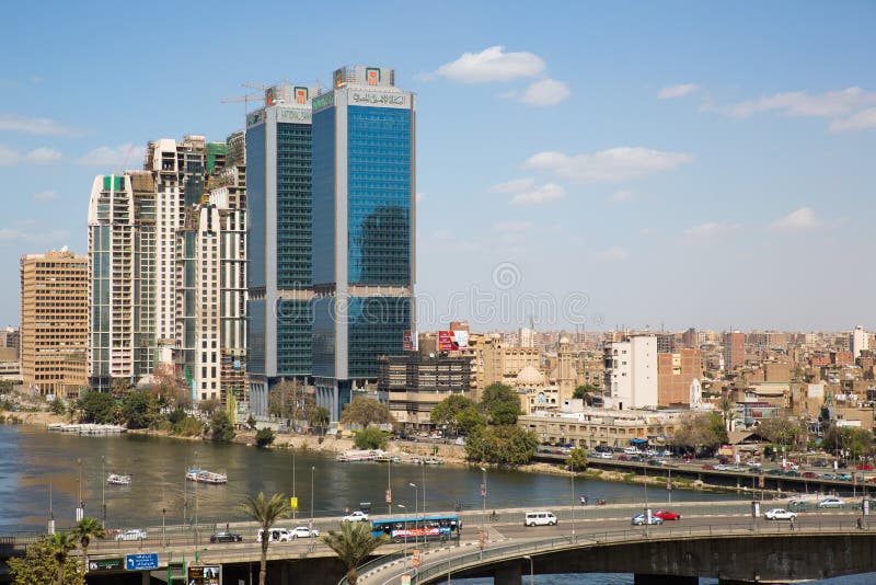 Central Cairo and the Nile River Editorial Image - Image of life ...