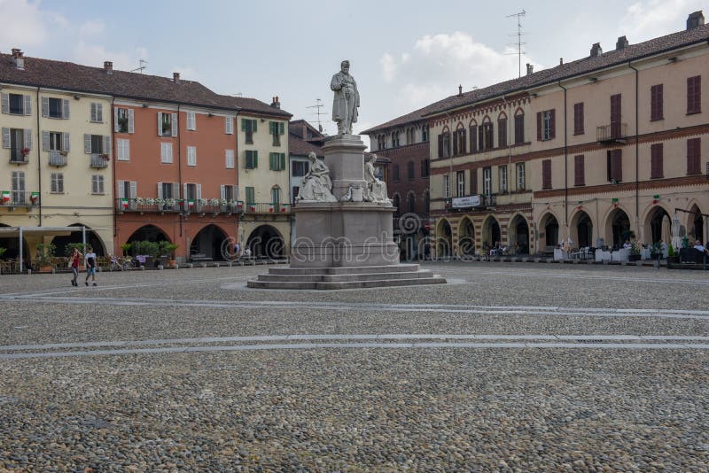 Central Cavour Square at Vercelli on Italy Editorial Stock Photo ...