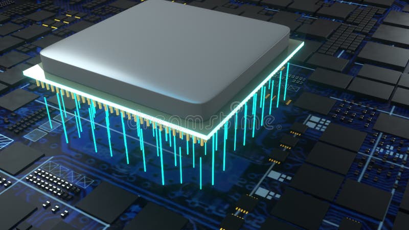 Central Computer Processors, Computer Generated. 3d Rendering of CPU Concept. the Technological ...
