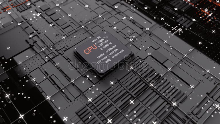 Central Computer Processors CPU Concept. 3d Rendering Stock Image ...