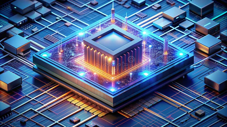 Central Computer Processors CPU Concept.Digital Chip,Quantum Computer, Large Data Processing ...