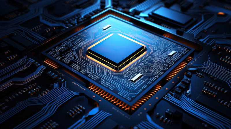 Central Computer Processors CPU Concept. Motherboard Digital Chip Stock ...