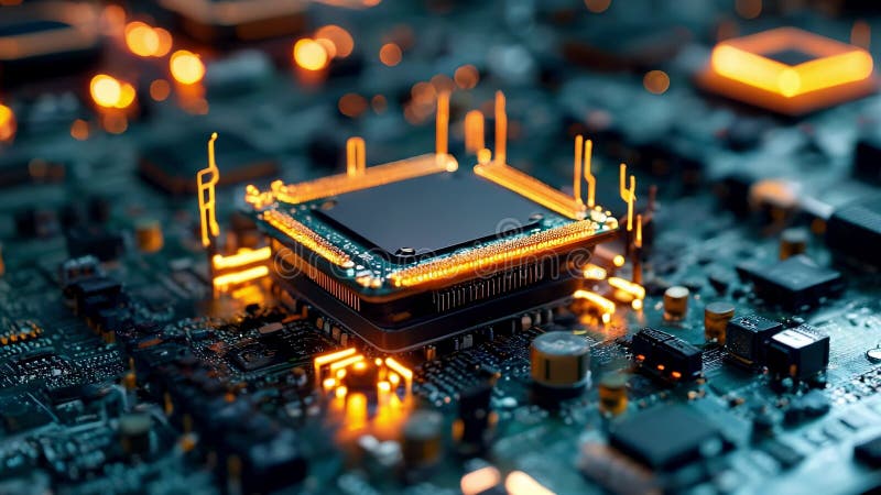 Central Computer Processors CPU Concept. Motherboard Digital Chip ...