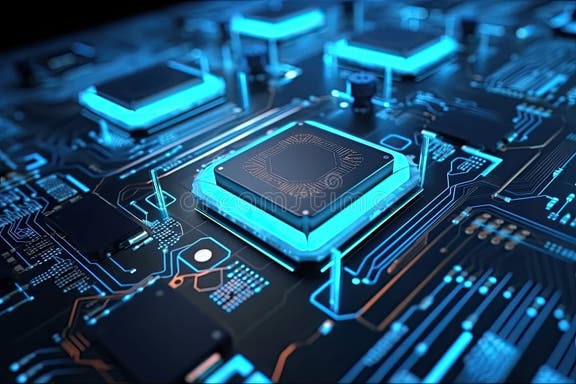 Central Computer Processors CPU Concept. Motherboard Digital Chip Stock ...