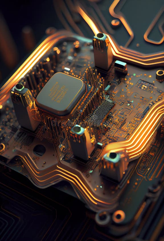 Central Computer Processors CPU Concept. Motherboard Digital Chip ...