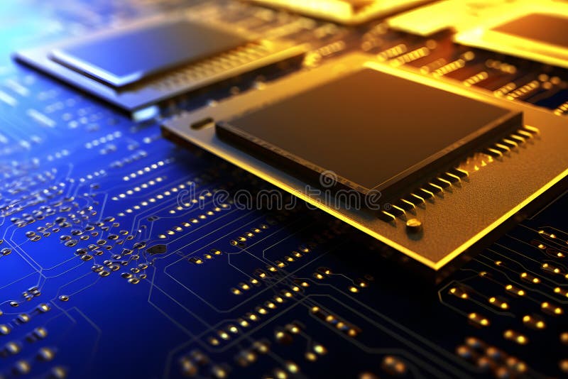 Central Computer Processors CPU Concept. Motherboard Digital Chip ...