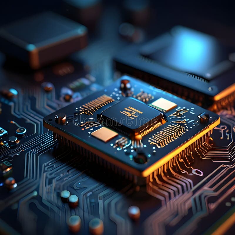 Central Computer Processors CPU and GPU Concept. Stock Illustration ...