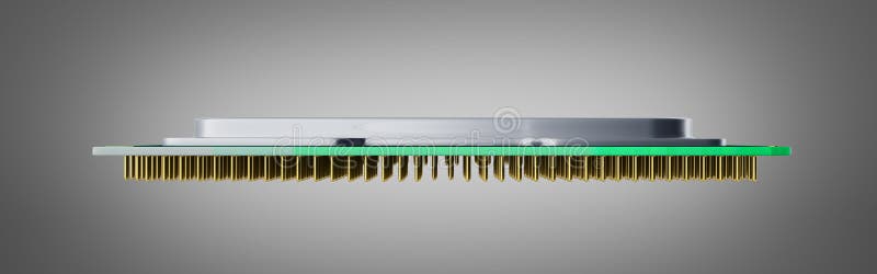 Central Computer Processors CPU High Resolution 3d Render on Grey Stock ...