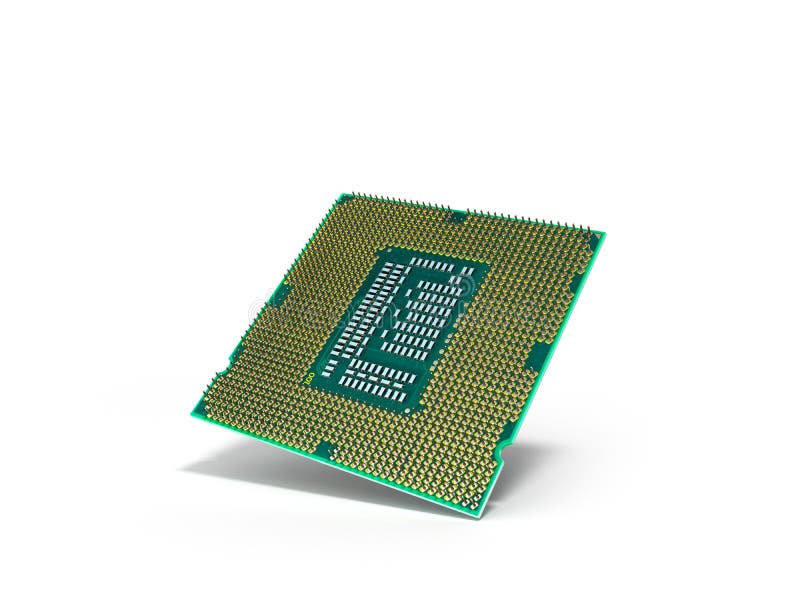 Central Computer Processors CPU High Resolution 3d Render on White ...
