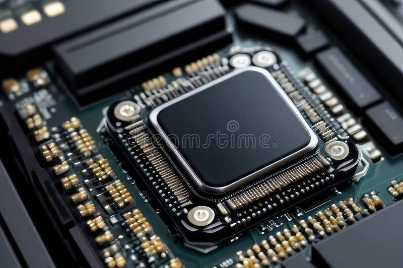 Central Computer Processors CPU Macro Stock Illustration - Illustration ...