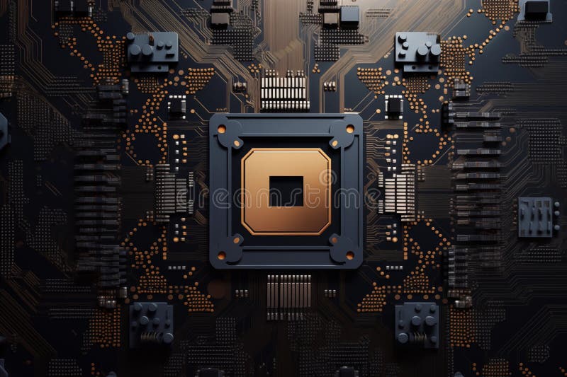 Central Computer Processors CPU. Motherboard Digital Chip. by ...