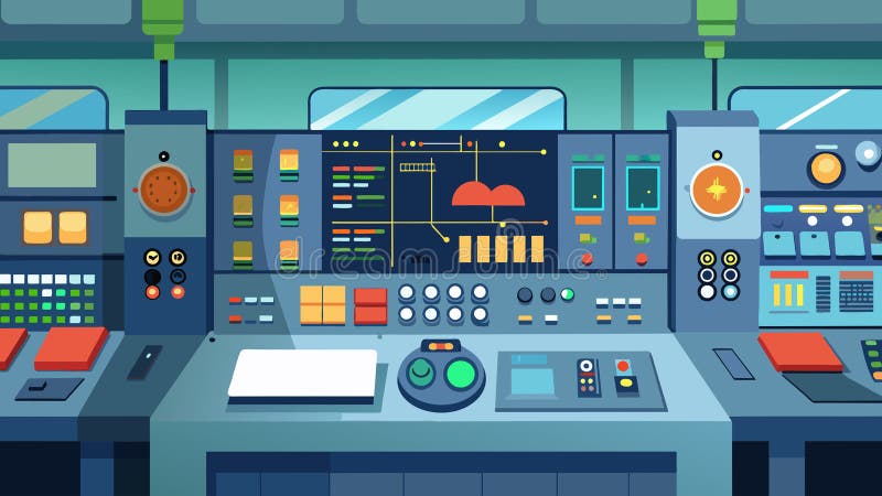 The Central Control Room Filled with a Multitude of Buttons Switches ...