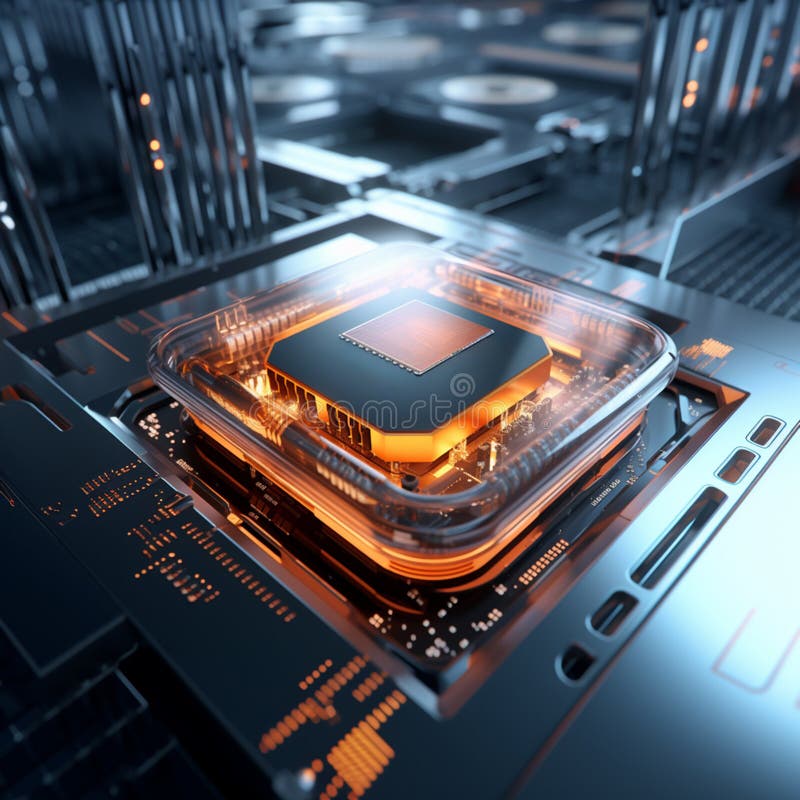 Central Cpu or Chipset on Mainboard. Stock Illustration - Illustration ...