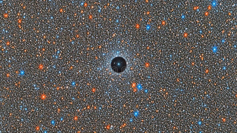 A Central Dark Celestial Sphere Surrounded by Glittering Cosmic Stars ...