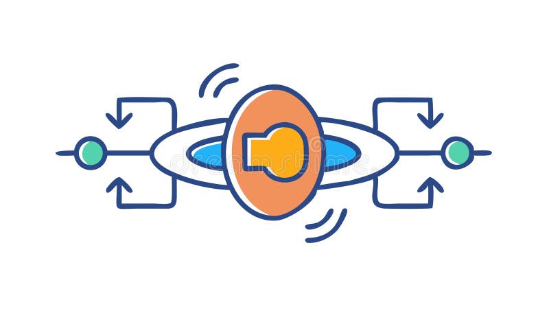 Central Data Processing, Intelligent Information Management Hub. Vector ...