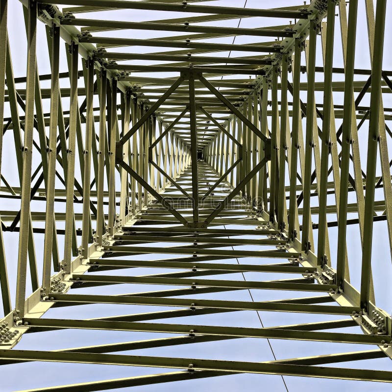 Central Electrical Power Tower Stock Image - Image of wood, handrail ...