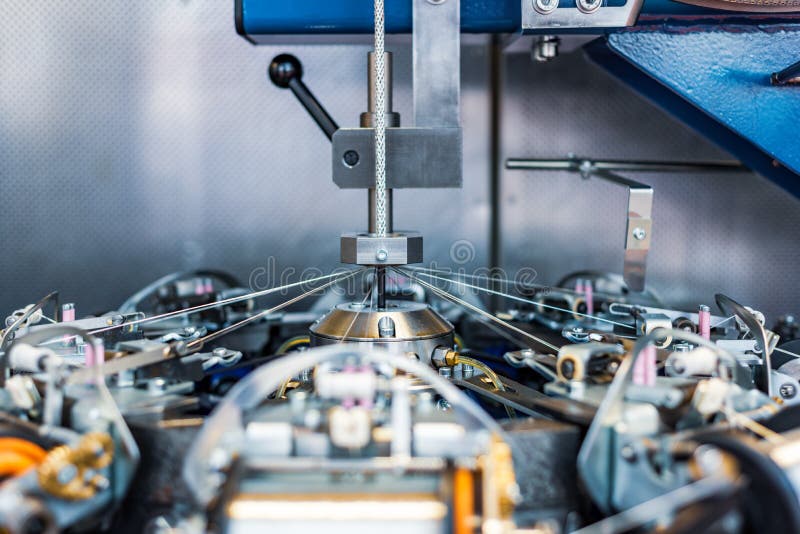 The Mechanism of a Braiding Machine Close-up. Stock Image - Image of ...
