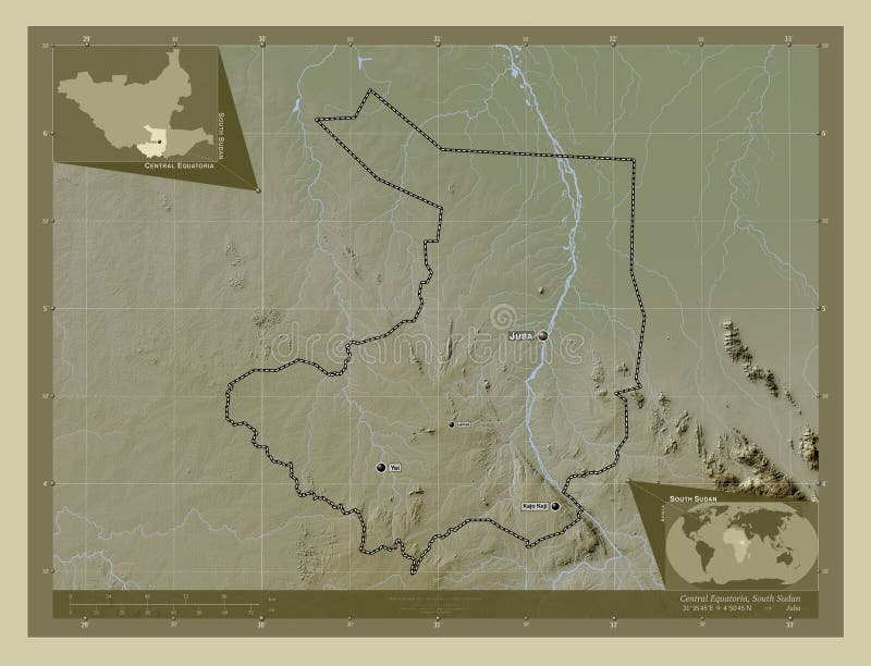 Central Equatoria, South Sudan. Wiki. Labelled Points of Cities Stock ...