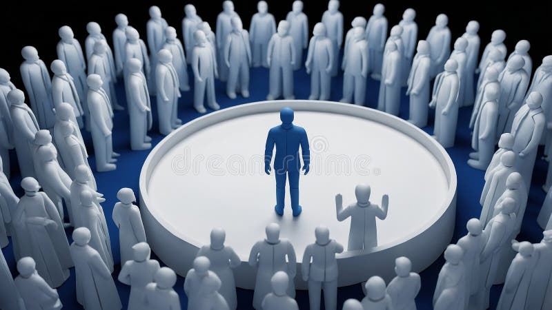 Central Figure Surrounded by People, Symbolizing Leadership, Influence ...