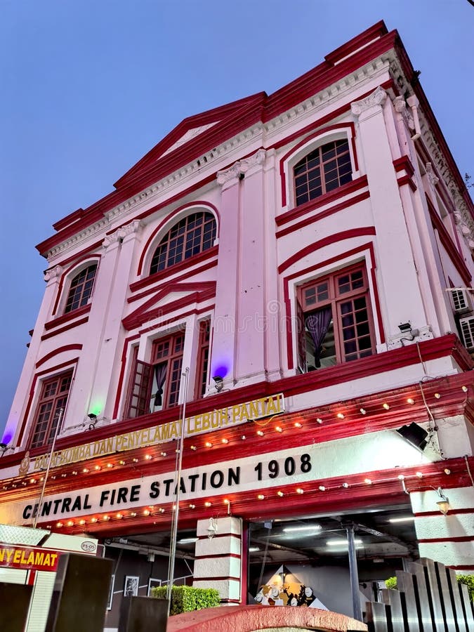 Central Fire Station, Georgetown, Penang, Malaysia. Stock Image - Image ...