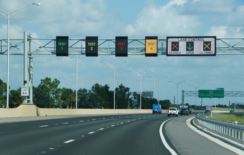 Central Florida, U.S - Nov 14, 2024 - Highway Lane Control System with ...