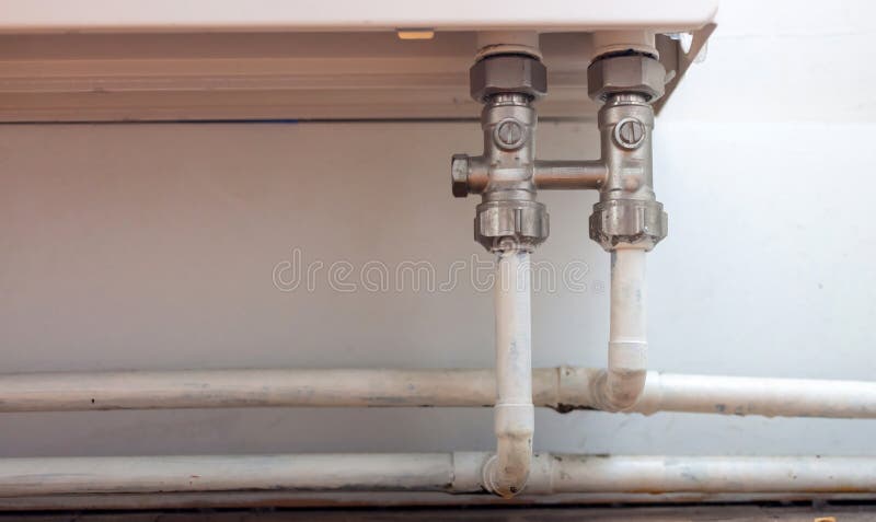 Central Heating System. Old Stationary Cast Iron Radiator with Heating ...