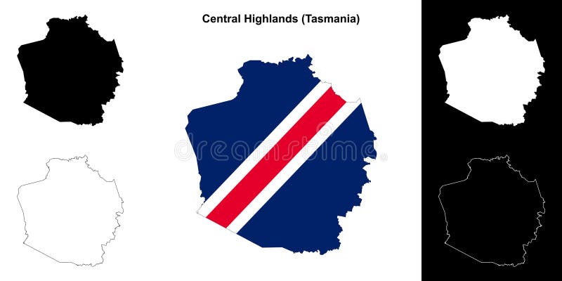 Central Highlands Outline Map Stock Illustration - Illustration of ...