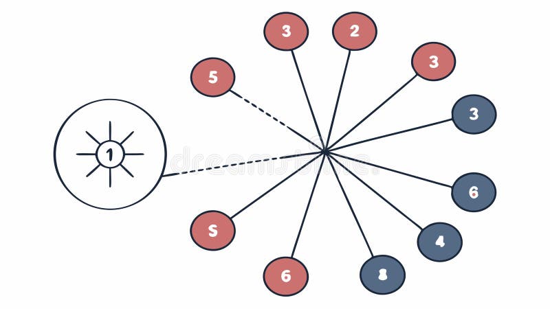 Central Hub with Eight Radiating Numbered Points Vector, Vector Design ...