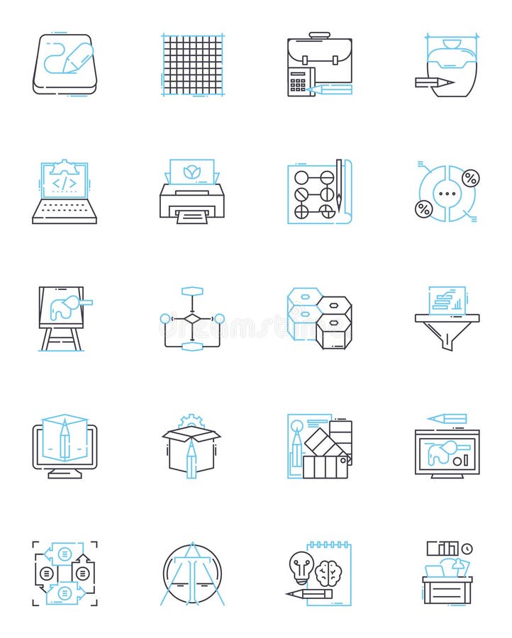 Central Hub Linear Icons Set. Connectivity, Nerking, Convergence ...