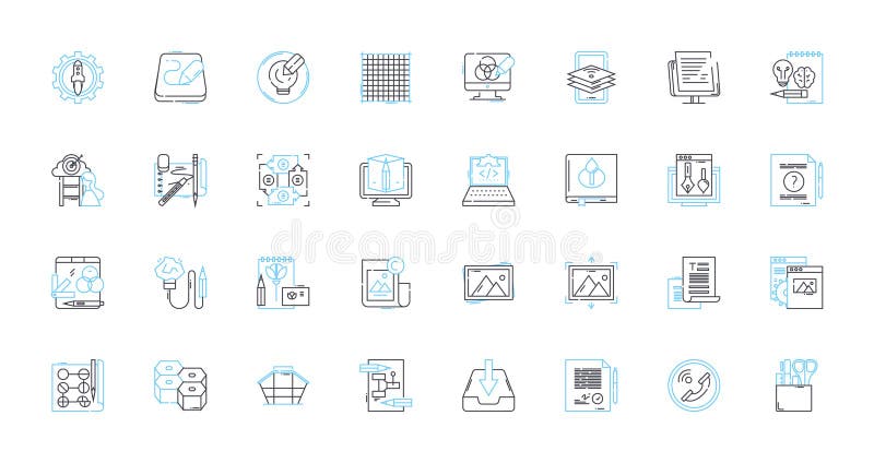Central Hub Linear Icons Set. Connectivity, Nerking, Convergence ...