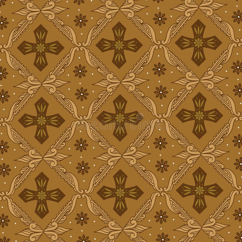 Central Java Batik with Elegant Motif and Modern Golden Brown Color ...