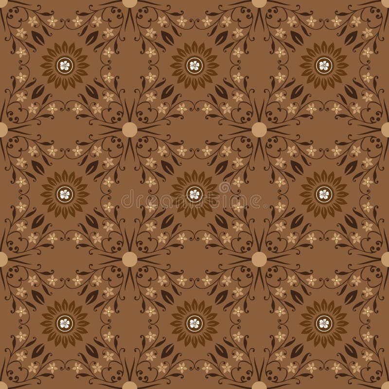Central Java Batik Elegant Pattern Design with Brown Mocca Color Stock ...