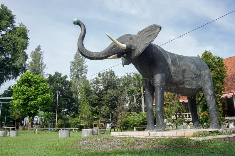 Low Angle Shot of Elephant Figure in Park As Park Decoration Editorial ...