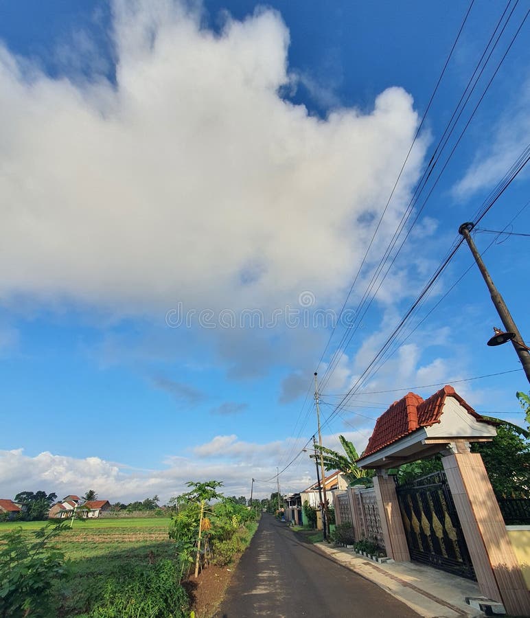 Central Java, Indonesia - June 30, 2023 : Street View and Blue Sky in ...