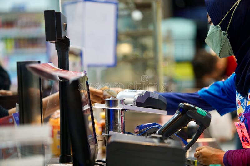 Indomaret Retail Transaction between Customer and Cashier Editorial ...