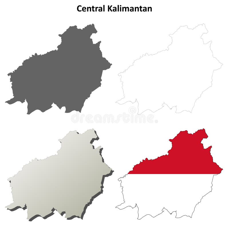 Central Kalimantan Blank Outline Map Set Stock Vector - Illustration of ... Central Kalimantan Blank Outline Map Set Stock Vector - Illustration of ...
