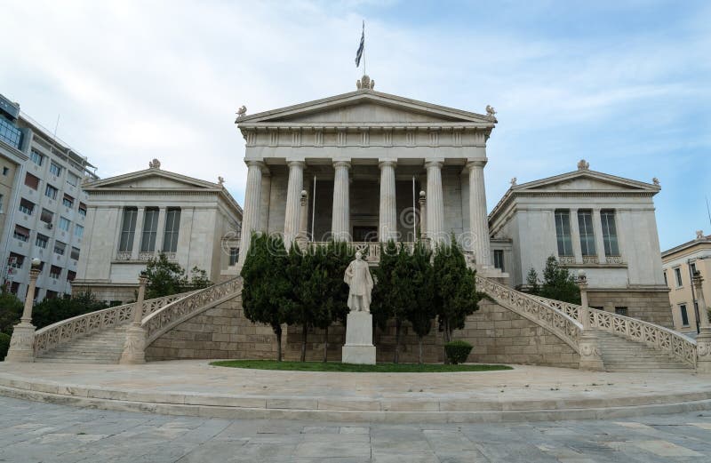 Central Library Building in Athens,Greece Editorial Stock Image - Image ...