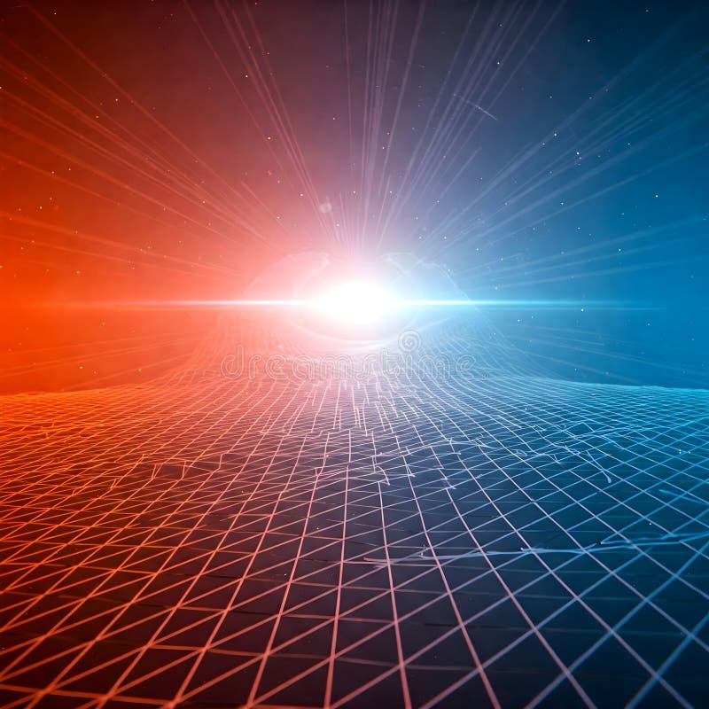 A Central Light Source Emits a Glow between Two Contrasting Halves, One ...