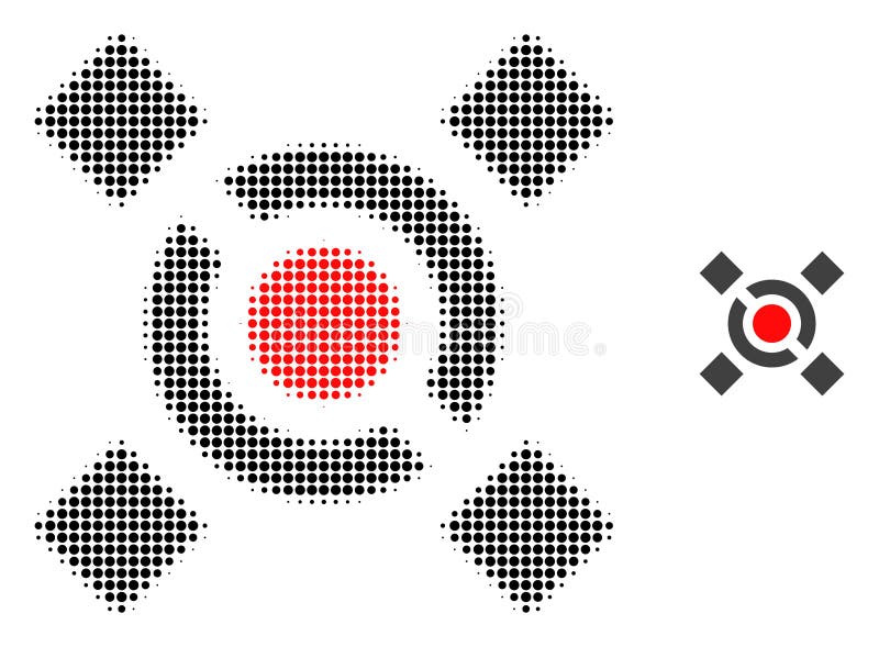 Central Link Halftone Dotted Icon Stock Vector - Illustration of ...