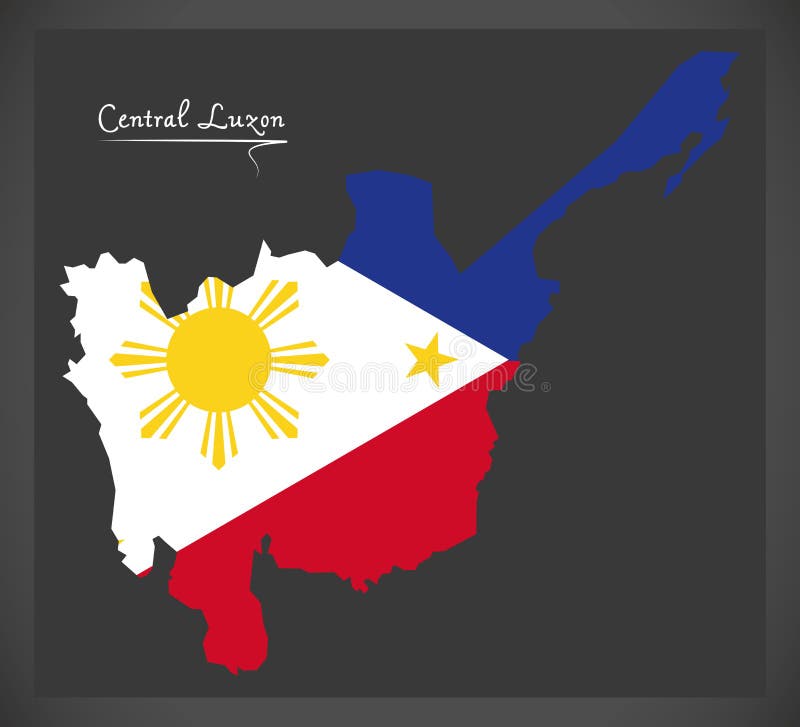 Central Luzon Map of the Philippines with Philippine National Fl Stock ...
