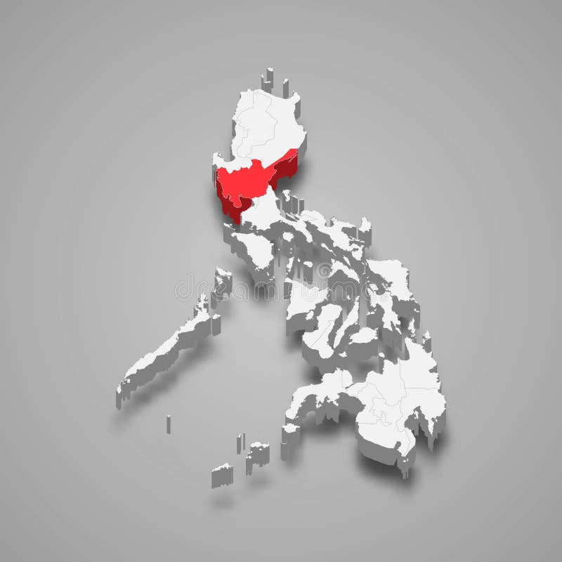 Central Luzon Region Location within Philippines 3d Map Stock Vector ...