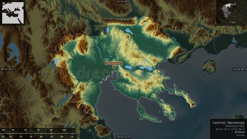Central Macedonia, Greece - Composition. Relief Stock Illustration ...