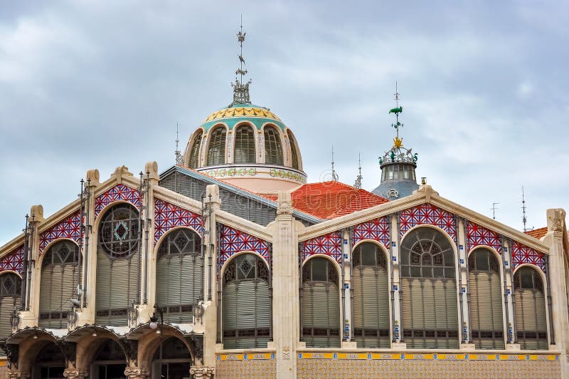 Central Market Mercat Central in Valencia, Spain Stock Photo - Image of ...