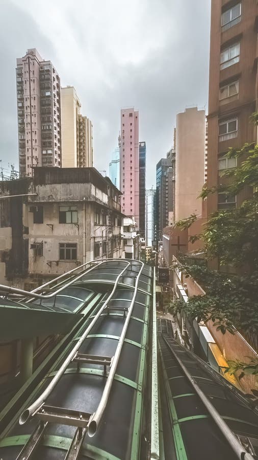 The Central Mid Levels Escalator in Hong Kong May 16 2023 Editorial ...