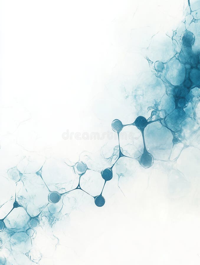 Abstract Molecular Structure with Light Blue and White Gradient ...