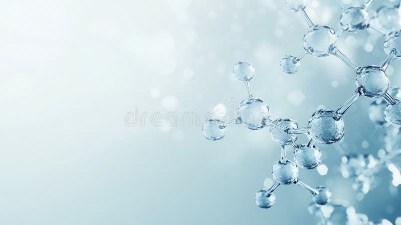 Abstract Molecular Structures with a Clean Light Blue Background ...
