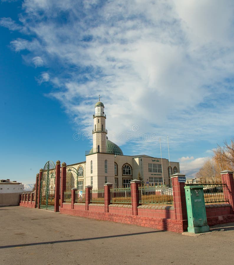 The Central Mosque of Balykchy Stock Image - Image of landmark, church ...