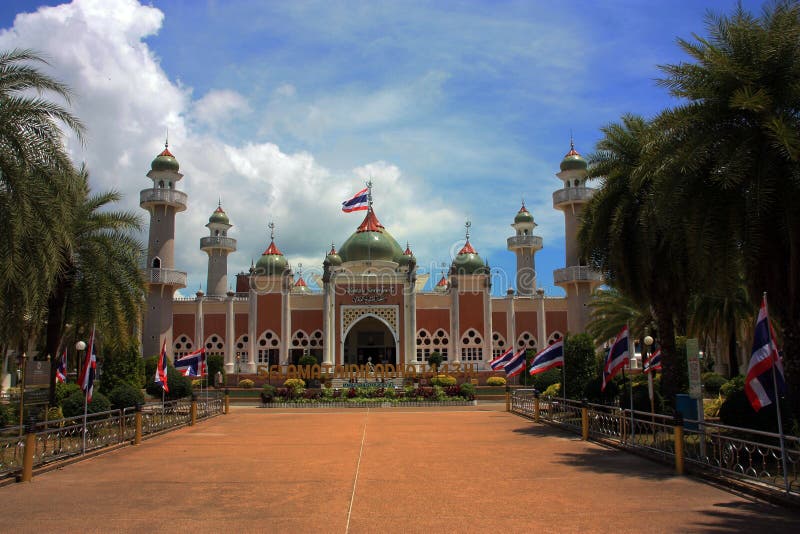 Central Mosque of Pattani Province, Thailand Under the Blue Cloudy Sky ...